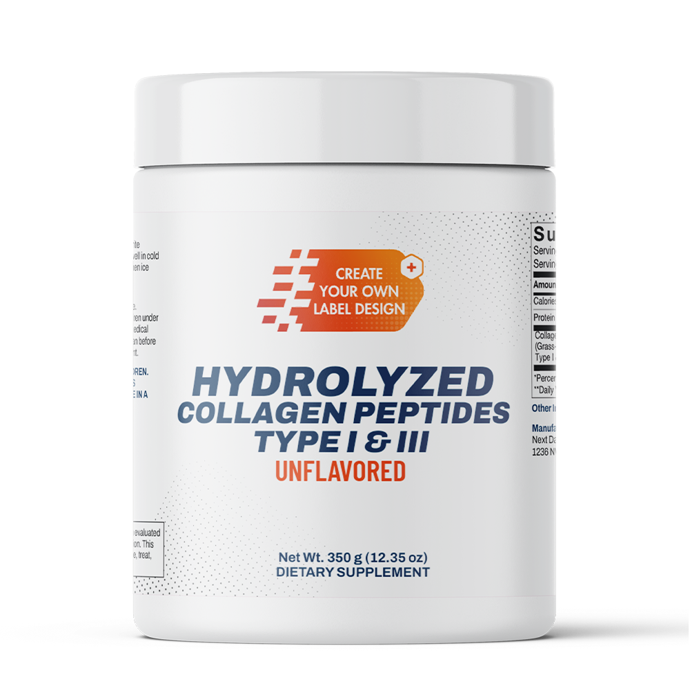 Hydrolyzed Collagen Peptides Types I & III - Unflavored - Private Label ...